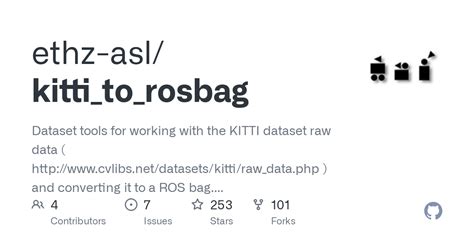 github ethz asl kitti to rosbag dataset tools for working with the