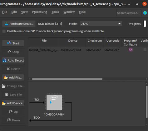 solved issues with programming an altera max 10 de10 lite intel