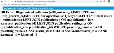 db error in ojs 3 2 0 0 illegal mix of collations software support