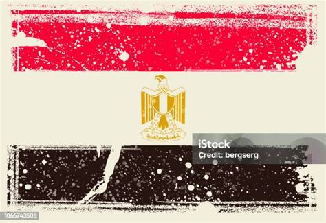 이집트의 국기입니다 그런 지 프레임 벡터 일러스트 레이 션 이집트 국기에 대한 스톡 벡터 아트 및 기타 이미지 이집트 국기 독수리 고풍스런 Istock
