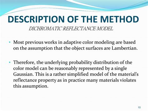ppt color classification using adaptive dichromatic model powerpoint