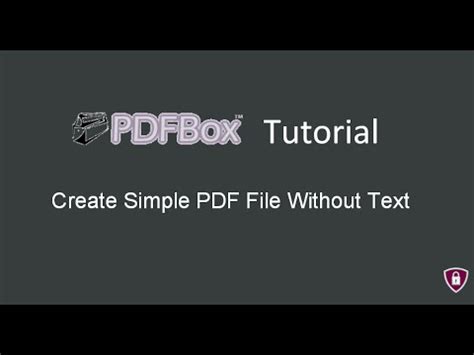 Pdf Box Tutorial Create Simple Pdf File Without Text In Java Youtube