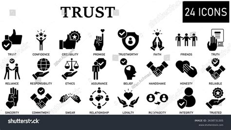 Set Trust Icons Symbols Vector Fully Stock Vector Royalty Free