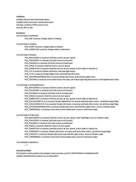 Pseudocode Motor Pdf Manufactured Goods Electrical Engineering