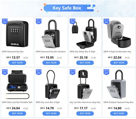 Oria Password Key Box Outdoor Key Safe Lock Box Decoration Key Code Box Key Storage Lock Box