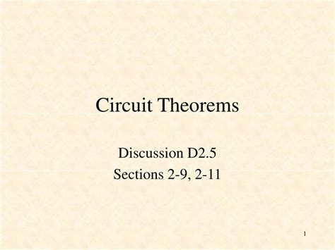 PPT Circuit Theorems PowerPoint Presentation Free Download ID