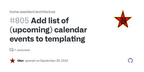 Add List Of Upcoming Calendar Events To Templating · Issue 805