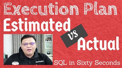Execution Plan Estimated Vs Actual Sql In Sixty Seconds 113 Sql
