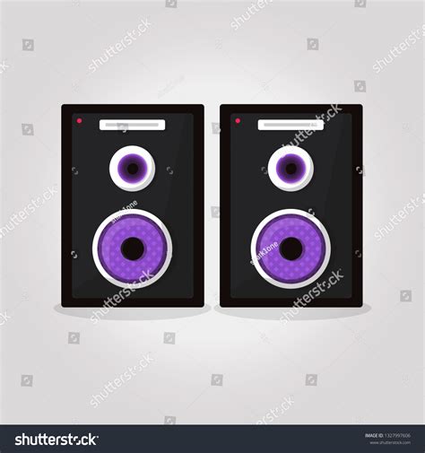 Stereo Buffer Speaker Isolated On White Stock Vector Royalty Free