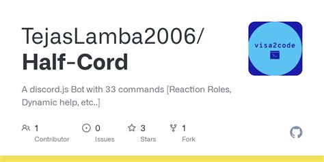 Github Tejaslamba2006half Cord A Discordjs Bot With 33 Commands
