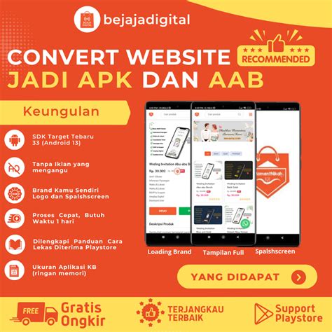 jual jasa convert website ke apk ringan bisa di upload ke playstore