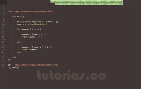 POO Ruby Siguiente Termino Conjetura De Collatz Tutorias Co