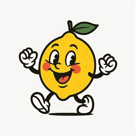 Cheerful Animated Lemon Character Free Photo Illustration Rawpixel