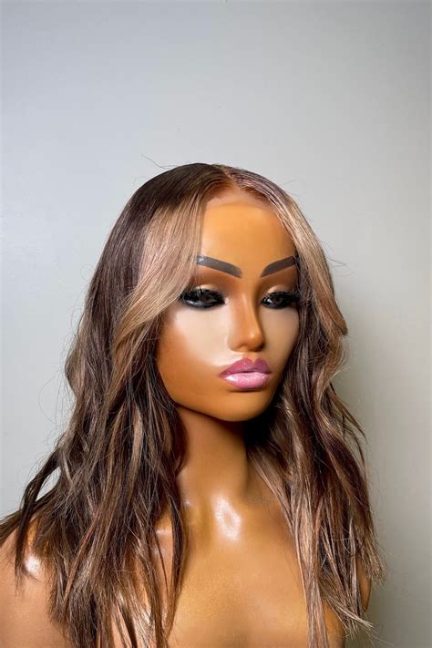 Fall Brown Utah Curl Beach Wave European Human Hair Wig Front Lace Style Short Length Blunt Cut