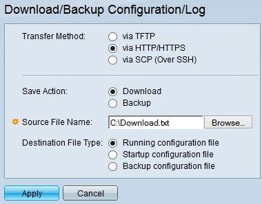 Configuration Of Download And Backup Configuration Settings And Logs On Series Managed