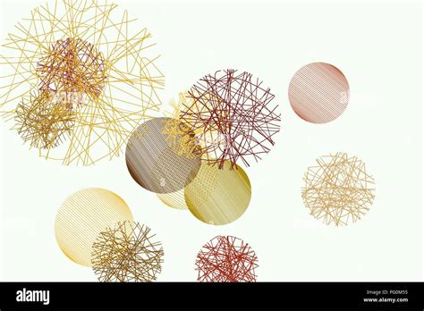 Artistic Messy Random Line Circles Background Pattern Abstract Vector Illustration Graphic
