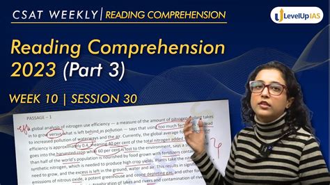Lecture 30 Csat Weekly Pyq Series Reading Comprehension 2023 Part 3
