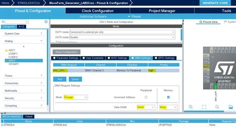 stm32 dac dma sine wave generation stm32 dac dma example