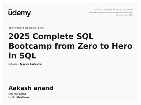 sql learning certification udemy dataskills aakash anand