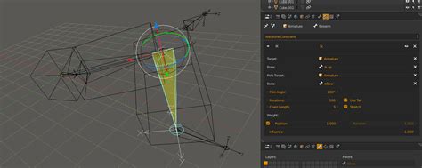 inverse kinematics adding a pole target causes bones to ignore their