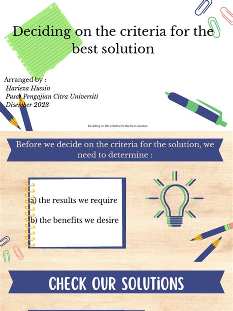 Criteria For Solution 1 Pdf