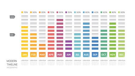 Gantt Chart Timeline Infographic Template Modern Vector Image