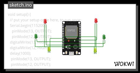 Esp32 1st Project Wokwi Esp32 Stm32 Arduino Simulator