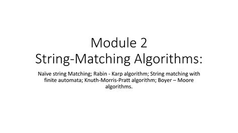 Advance Algorithms In Master Of Technology Pptx