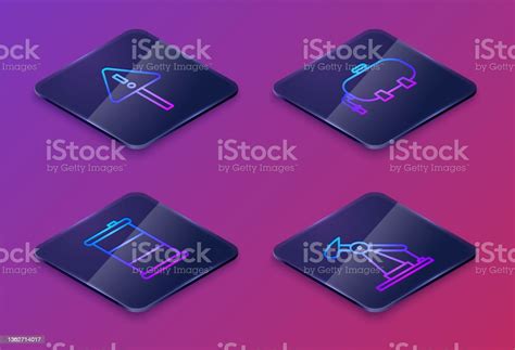 삼각형 배럴 오일 석유 산업 공장 건물 및 오일 펌프 또는 펌프 잭에 등색 선 느낌표 설정 파란색 정사각형 버튼 벡터 느낌표에 대한 스톡 벡터 아트 및 기타 이미지 Istock