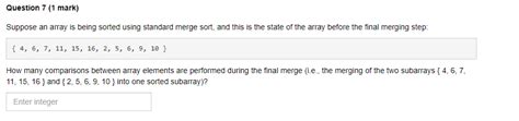 solved how many comparisons between array elements are
