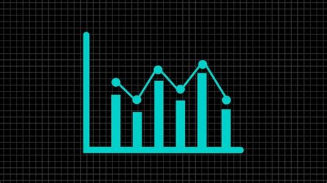 Premium Photo Neon Blue Line Graph On A Dark Background