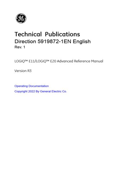 Logiq E11logiq E20 R3 English Advanced Reference Manual Domestic Um 5919872 1en 1 Pdf