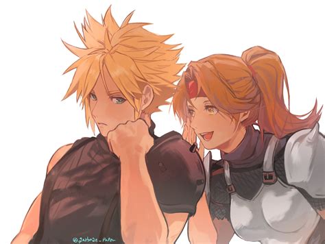 Cloud Strife And Jessie Rasberry Final Fantasy And More Drawn By Garbage Paper Danbooru