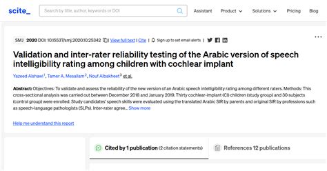 Validation And Inter Rater Reliability Testing Of The Arabic Version Of