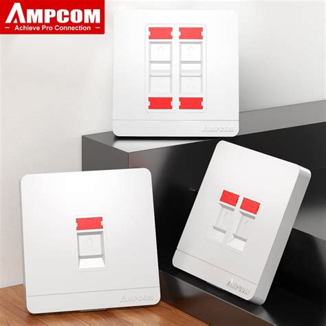 Ampcom Rj11 Rj45 Faceplate Wall Socket Wallplate Face Plate 1 Port 2 Port 4 Port Networking