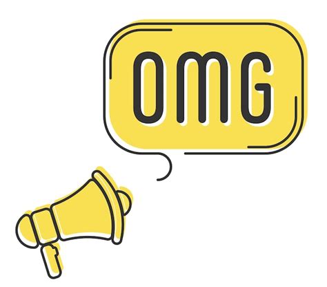 Premium Vector | Speech bubble with megaphone message text omg megaphone announcement with ...
