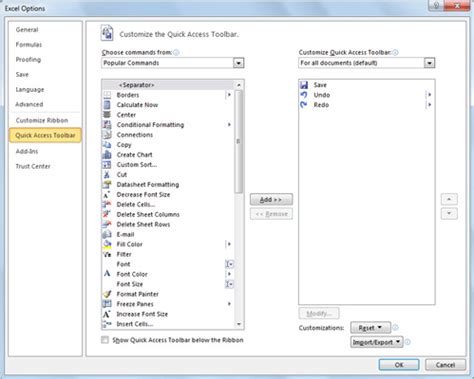 How To Customize The Excel Quick Access Toolbar Dummies
