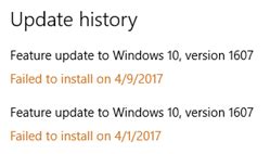 Feature Update To Windows 10 Version 1607 Failed To Install Driver Easy