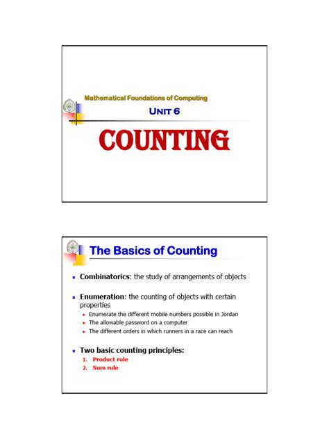 Chapter 6 Counting Pdf Mathematical Concepts Arithmetic