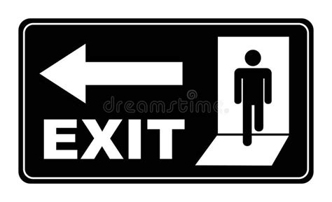 Exit Sign Directional Arrow Inside A Green Border Circle Text