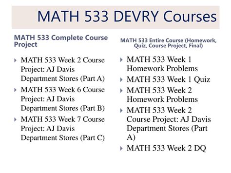 ppt math 533 devry tutorial uoptutorial powerpoint presentation