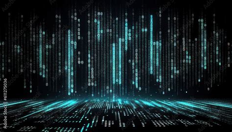 Binary Computer Matrix Code Data Stream Abstract Background Showing A