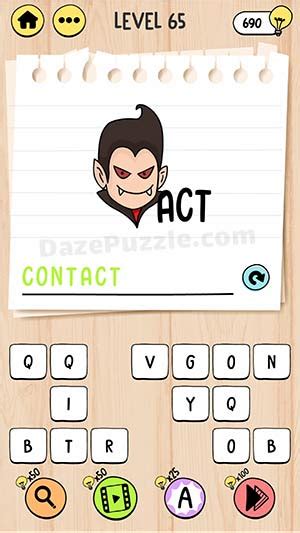 Brain Test Tricky Words Level 65 Answer