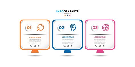 Trendy Business Infographic Design Template Vector With Icons And 3