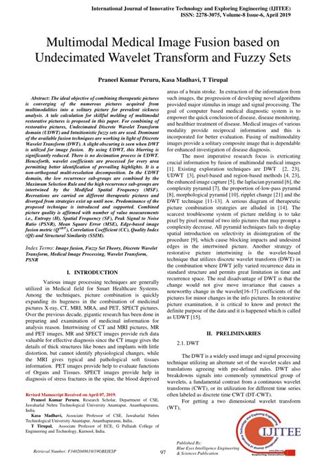 Pdf Multimodal Medical Image Fusion Based On Undecimated Wavelet