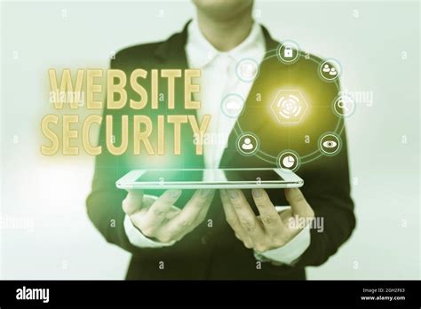 Conceptual Caption Website Security Business Approach Critical Component To Protect And Secure