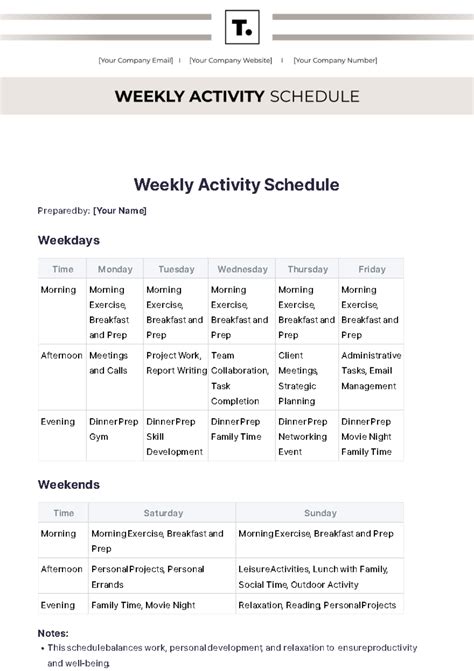 Free Weekly Audit Schedule Template To Edit Online