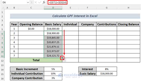 How To Calculate The Gpf Interest In Excel Easy Steps