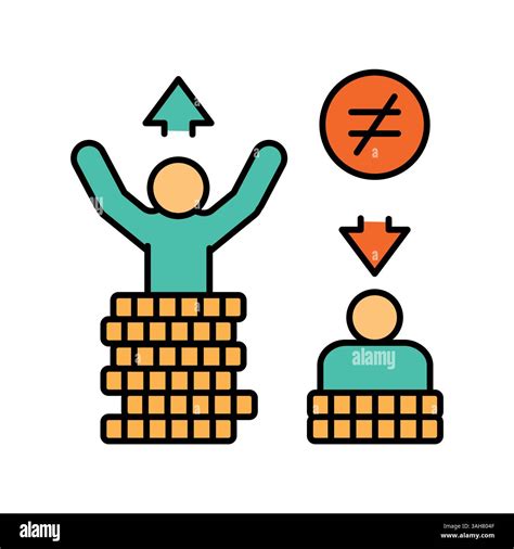 Economic Inequality Color Line Icon For Digital And Print Projects Minimal Clean Icons For Apps