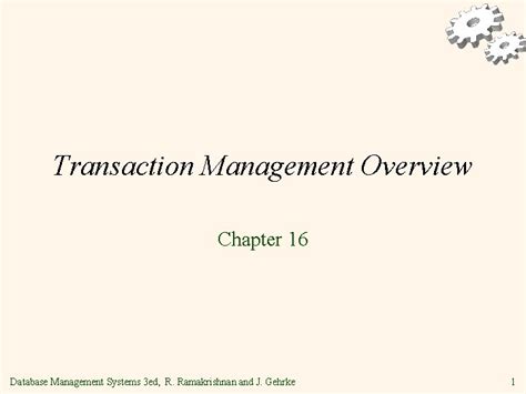 Transaction Management Overview Chapter 16 Database Management Systems